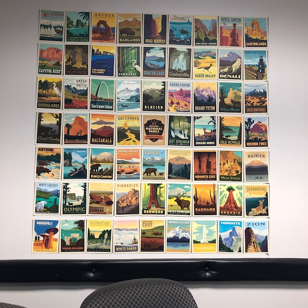 National Parks Wall Border Set, Includes 7 Peel and Stick 48W Inch X 7H ...