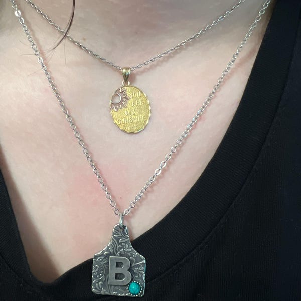 Custom Brand Tag Necklace Initial/logo Pendant Personalized Sterling ...