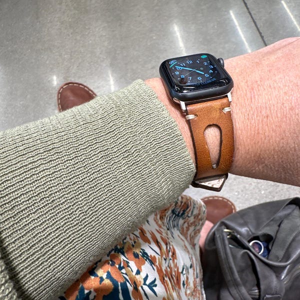 Brown Leather Apple Watch Band 38mm 40mm 41mm 42mm 44mm 45mm 46mm 49mm ...