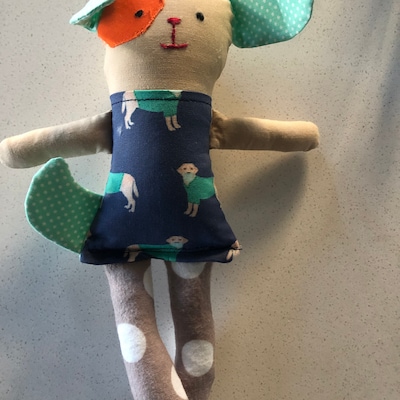 Stuffed Dog Pattern Sewing, Rag Dog Doll Handmade DIY, Cloth Doll ...