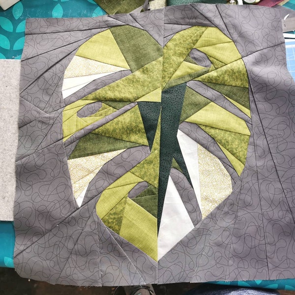 Tropical Leaf, Cheese Plant, Foundation Paper Piecing Pattern (FPP ...