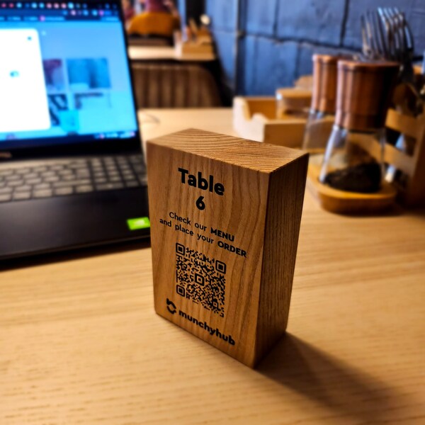 A-frame Sidewalk Sign, Wooden Business Sign , Large QR Code Sign for ...