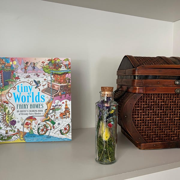 Wildflower Meadow Terrarium: Dried Flowers - Bookshelf & Desk Decor ...