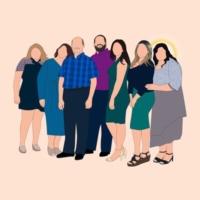 Memorial Custom Line Drawing, Digital Portrait, Family Loss, Family ...