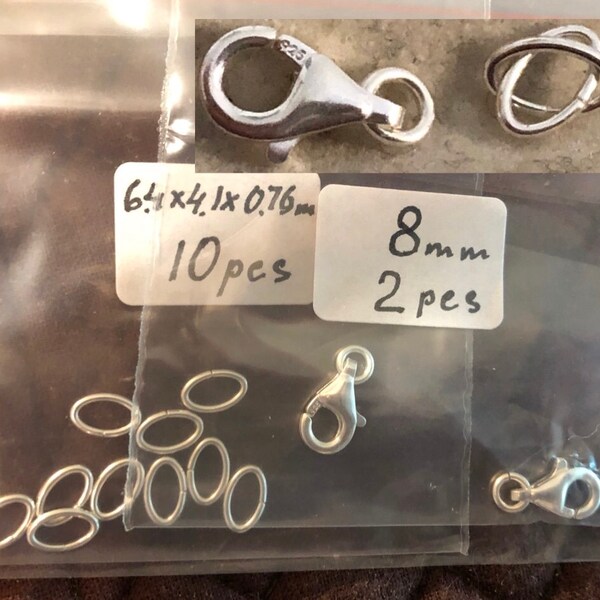 Silver Lobster Clasps, Silver Spring Ring Clasps, Silver Claw Clasps ...