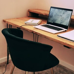 Rustic Computer Desk and Monitor Shelf with INDUSTRIAL LEGS | Etsy