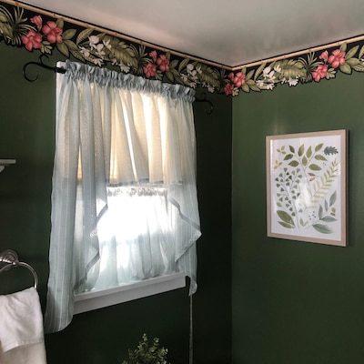 Nautical Living Wallpaper Border, Green Blue Tropical Beach Scene ...