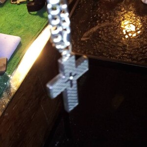 Titanium Steel Square Edges Cross & Stainless Steel Figaro 4mm - Etsy