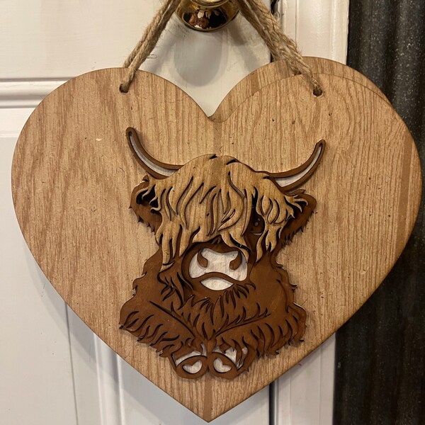 3D Layered Highland Cow SVG PDF EPS, Layered Cow Svg, Layered Papercut ...