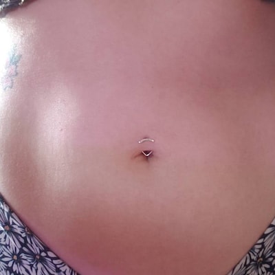 Lunula Belly Button Barbell Minimal Belly Ring Jewelry Simple Small ...