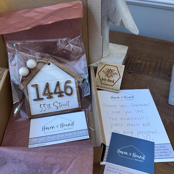 Personalized Reindeer Stall Ornament | Wooden - Etsy