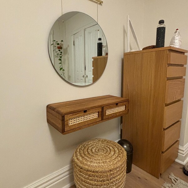 Floating Console Table, Entryway Table, Hallway Wooden Table, Floating ...