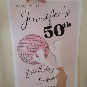 Disco Party Welcome Sign Template, Retro Disco Ball Party Banner ...