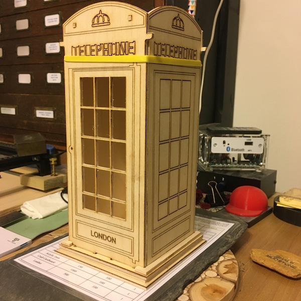 Classic British Phone Booth - Laser Cut Files, DIY Wooden Model Kit ...