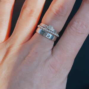 Stackable Name and Birthstone Rings, Sterling Silver Mom Ring With Kids ...