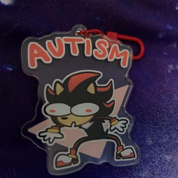 PRE-ORDER Shadow the Hedgehog Autism ASD Charm Keychain 2.5in - Etsy