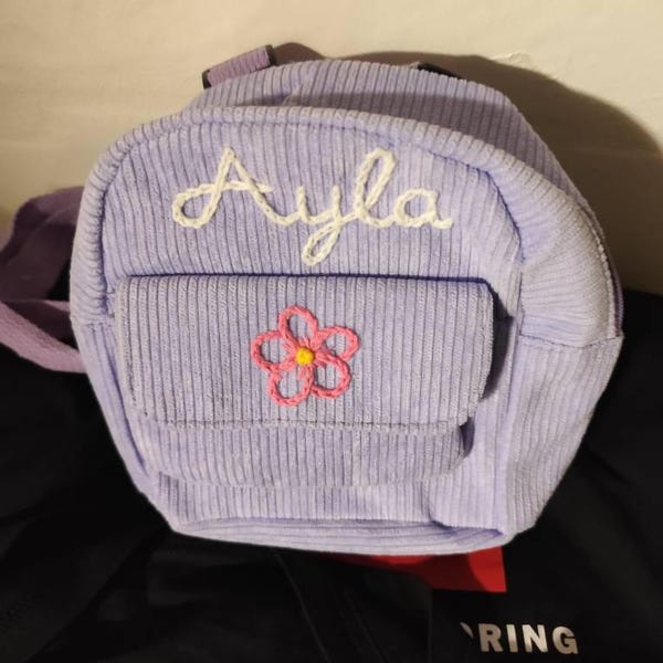 Custom Kids Backpack With Name,personalized Hand Embroidered Toddler ...