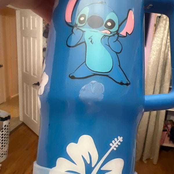 Ohana Blue Guy Glitter 40oz Stanley - Etsy