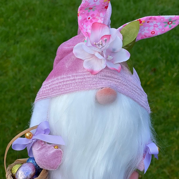 Easter Bunny Rabbit Gnome Sewing Pattern, DIY Spring Flower ...