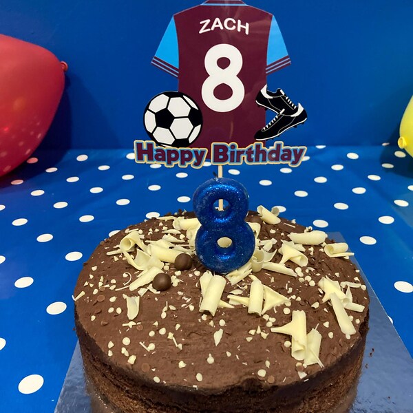 Chelsea Style Personalised Football Cake Topper. Any Name and Number ...