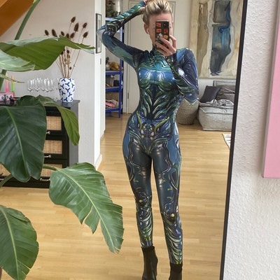 Neon Skeleton Costume, Sexy Skeleton Bodysuit, Skeleton Catsuit Woman ...