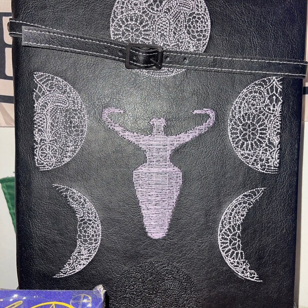 Embroidered Goddess Moon Phases Journal/diary/book of Shadows Pagan ...