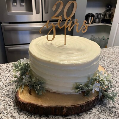 Custom Year Cake Topper Wood Anniversary Cake Topper Wood - Etsy