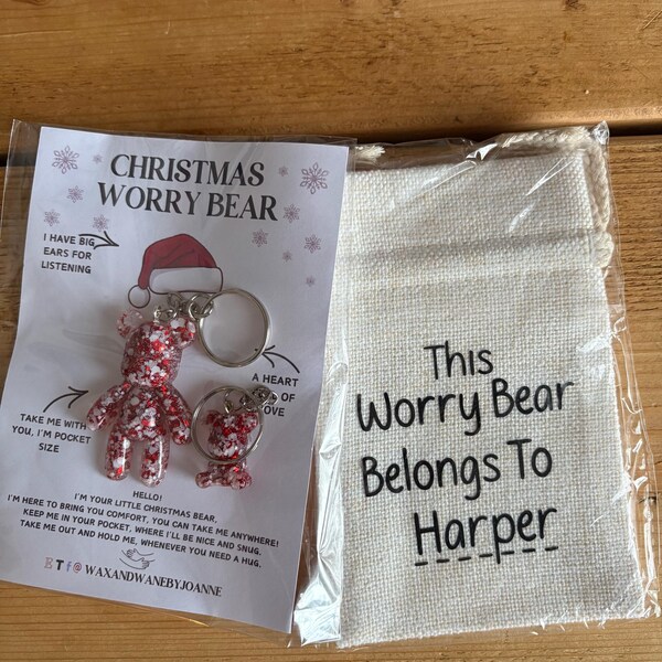 Worry Bear, Anxiety Relief Gift, Pocket Hug, Stress Relief Gift for Her ...