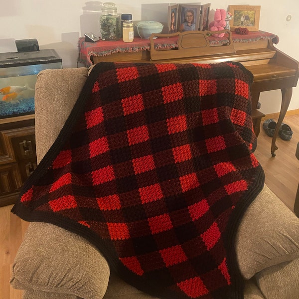 Crochet C2C Blanket Pattern, C2C Crochet Buffalo Plaid Blanket, Crochet Buffalo Plaid, Buffalo ...