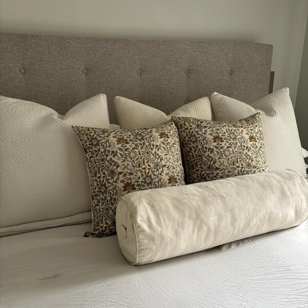 SOFA PILLOW COMBO || Set of Five Designer Pillow Covers, Neutral Pillow ...