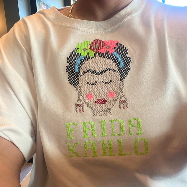 Frida. Machine Embroidery Design Jn Cross Stitch Technique. - Etsy