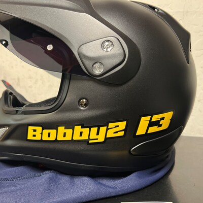 Motorcycle Helmet Decals Retro Font Stripes Dirt Bike Motocross Custom ...