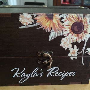 Sunflowers Recipe Card Box With 9 Recipe Dividers & 150 Recipe Cards ...