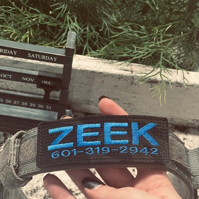 Custom 1.5 Patches Embroidered Both Name and Phone Number With Hook ...