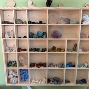 Unfinished Wooden Display With 28 Compartments Shadow Box Unpainted ...