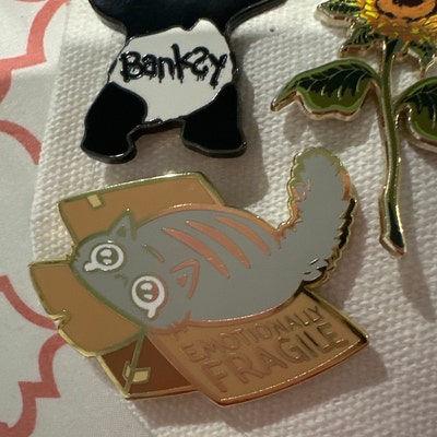 Emotionally Fragile Hard Enamel Pin Cute Self Care Anxiety Lapel Pin ...