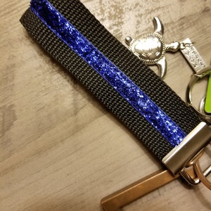 Back the Blue/thin Blue Line Glitzy Key Fob,police Officers/first ...