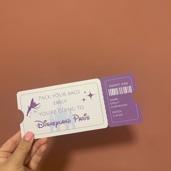 Disneyland Ticket | Personalised Disneyworld Ticket | Surprise Reveal ...