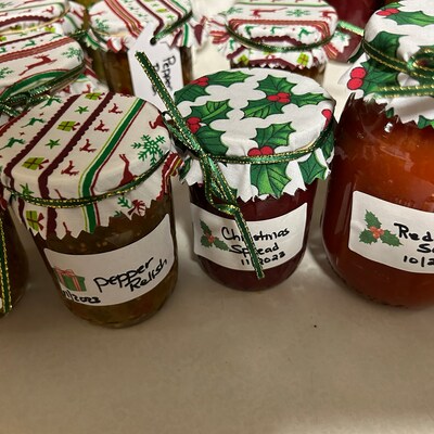 JAM COVERS Fabric 2 Sizes Avalible X 36 GINGHAM Includes Bands. 11 ...