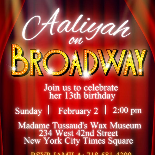 Broadway - Theater - Digital Backdrop - Canva Template - Etsy