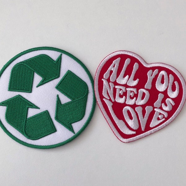 Recycle Patch (3 Inch) Embroidered Iron-on or Sew-on Badge Recycling ...