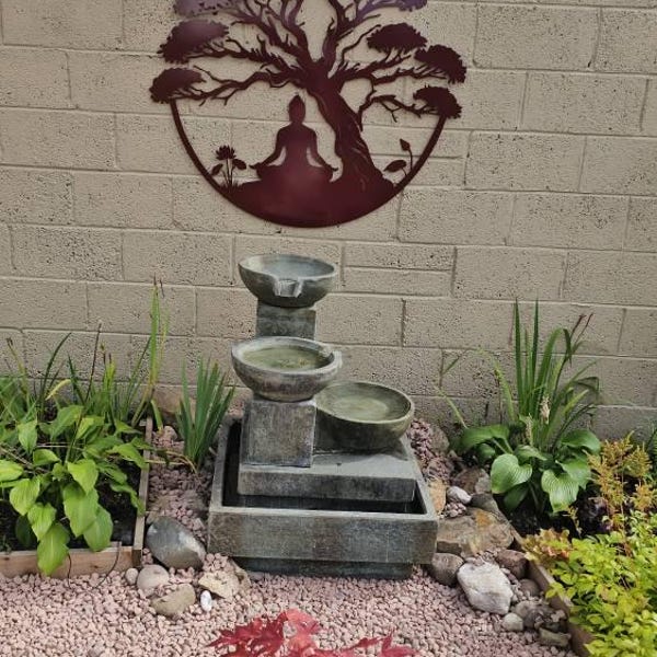 Just Breathe Sanskrit Symbol Metal Wall Decor, Yoga Wall Art ...