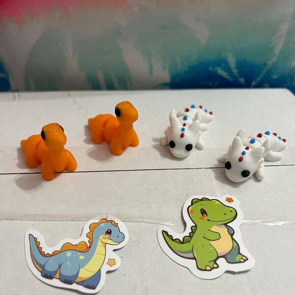 3D Printed Color Changing Dinosaur Fidget Toy, Cute 3D Print Miniature ...