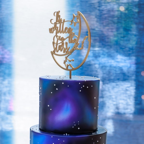 It's Written in the Stars Cake Topper, Constellation Cake Topper ...