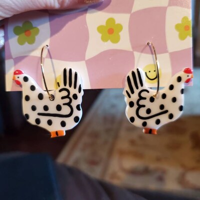 Thank You Bag Earrings Smiley Face Earrings Thank You Bag - Etsy