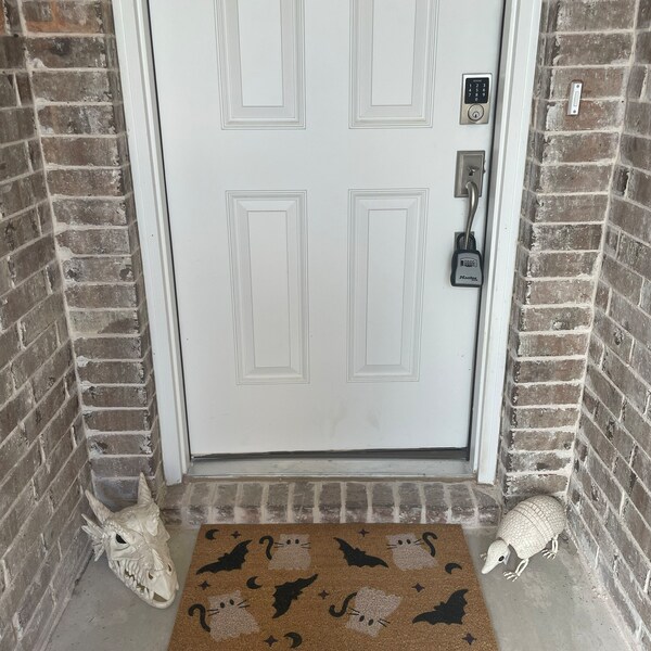 Cat Ghostie Doormat,cat Halloween Doormat, Feline Spooky Doormat, Cat ...