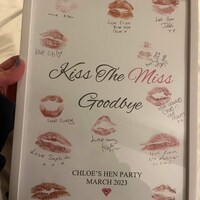 Kiss the Miss Goodbye, Hen Do Keepsake, Hens Night Supplies, Hens Night ...