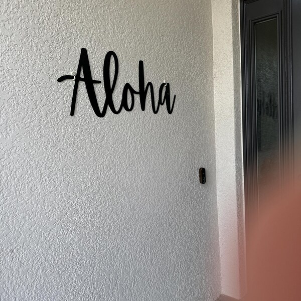 Aloha Metal Sign, Outdoor Aloha Wall Art, Aloha Wall Decor, Hawaiian ...