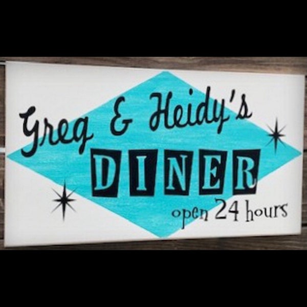 Custom Diner Sign - Retro Diner - Moms Diner Sign - Diner Decor ...