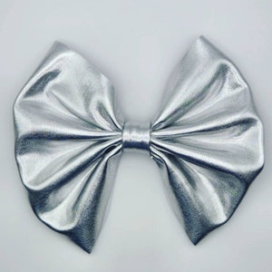 Shiny Silver Pleather Faux Leather Stretch Vinyl Polyester Spandex 190 ...